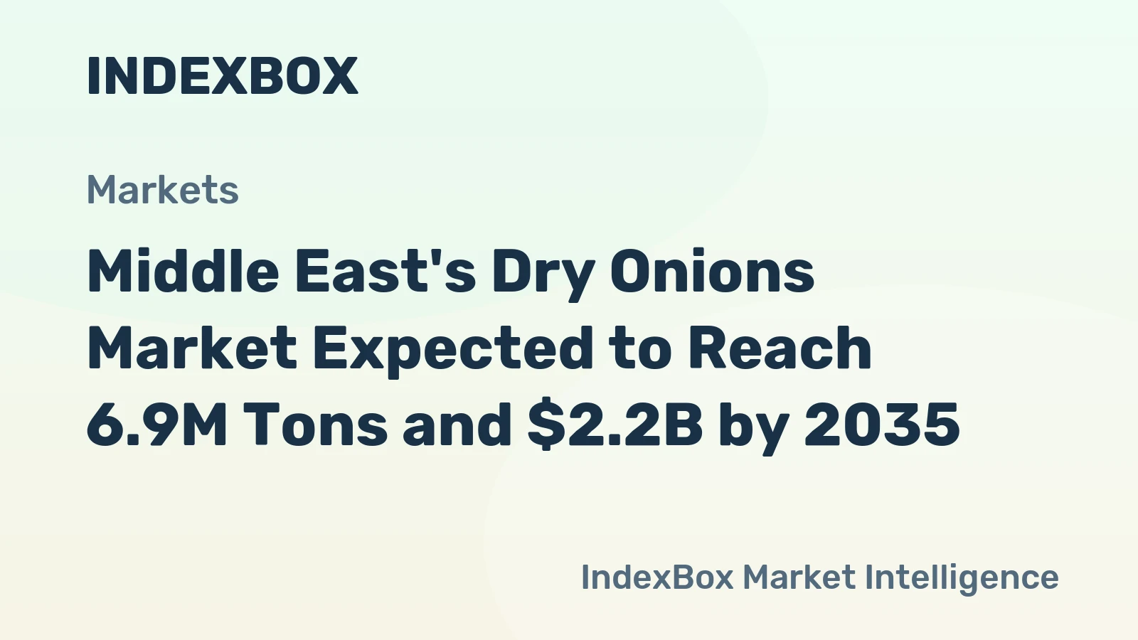 Middle East's Dry Onions Market Expected to Reach 6.9M Tons and $2.2B by 2035
