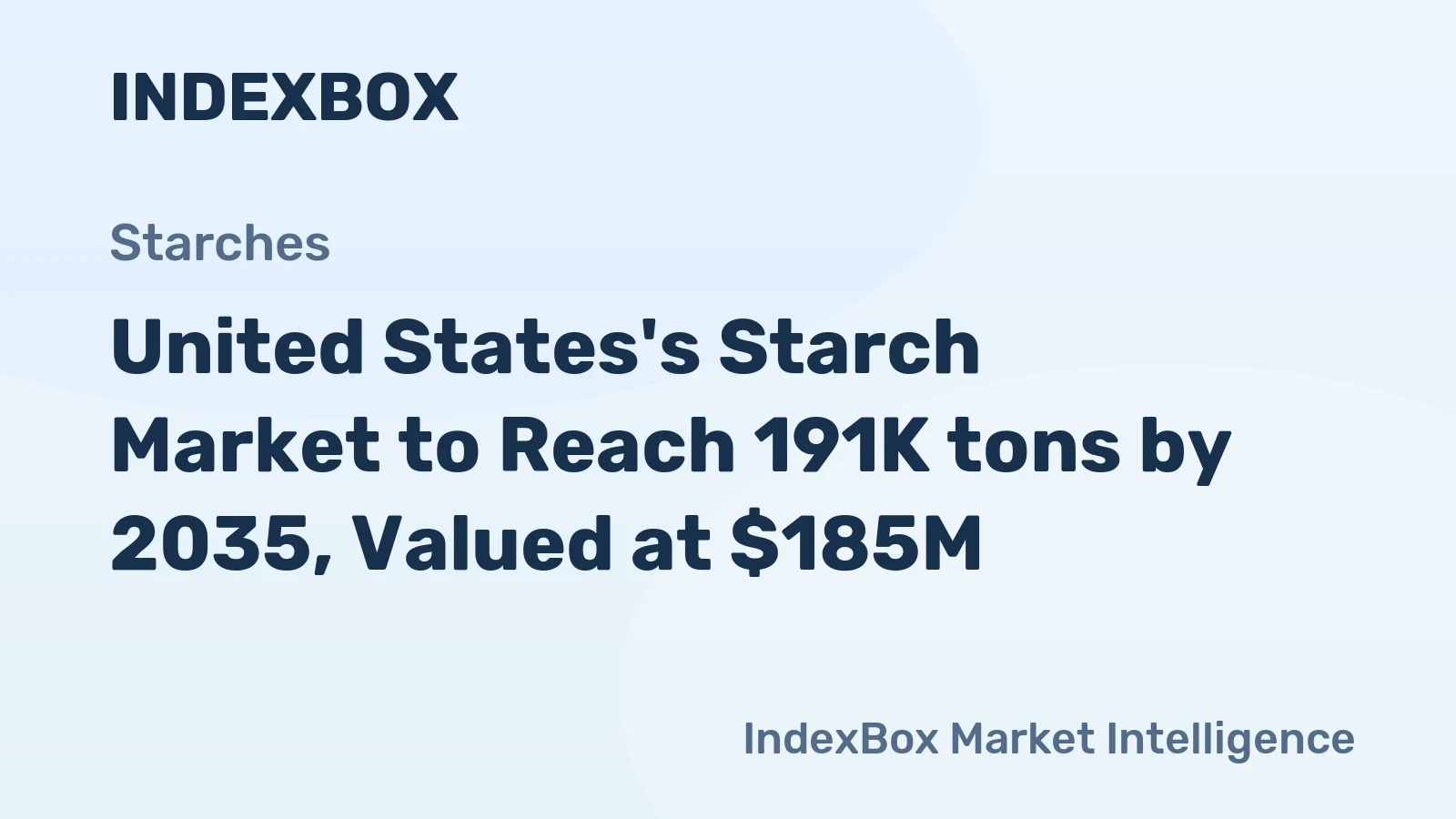 United States's Starch Market to Reach 191K tons by 2035, Valued at $185M