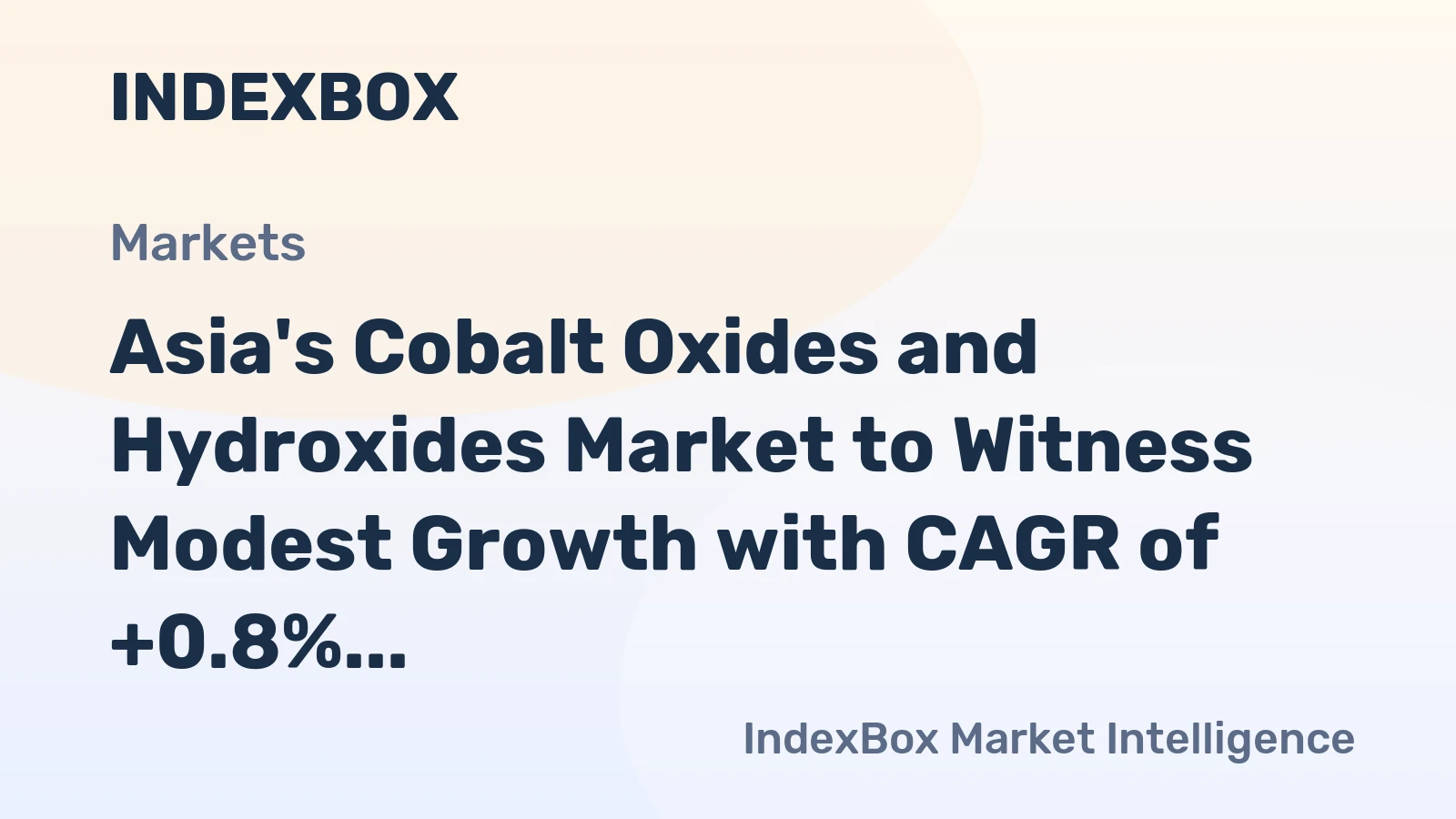 Asia's Cobalt Oxides and Hydroxides Market to Witness Modest Growth with CAGR of +0.8% from 2024 to 2035