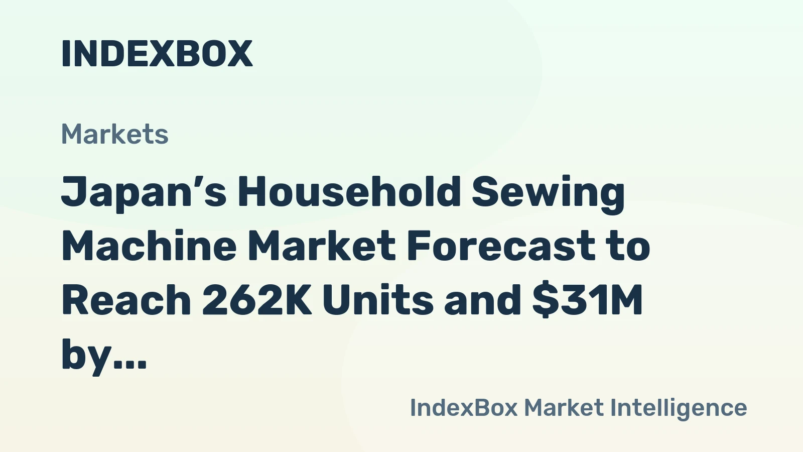 Japan’s Household Sewing Machine Market Forecast to Reach 262K Units and $31M by 2035