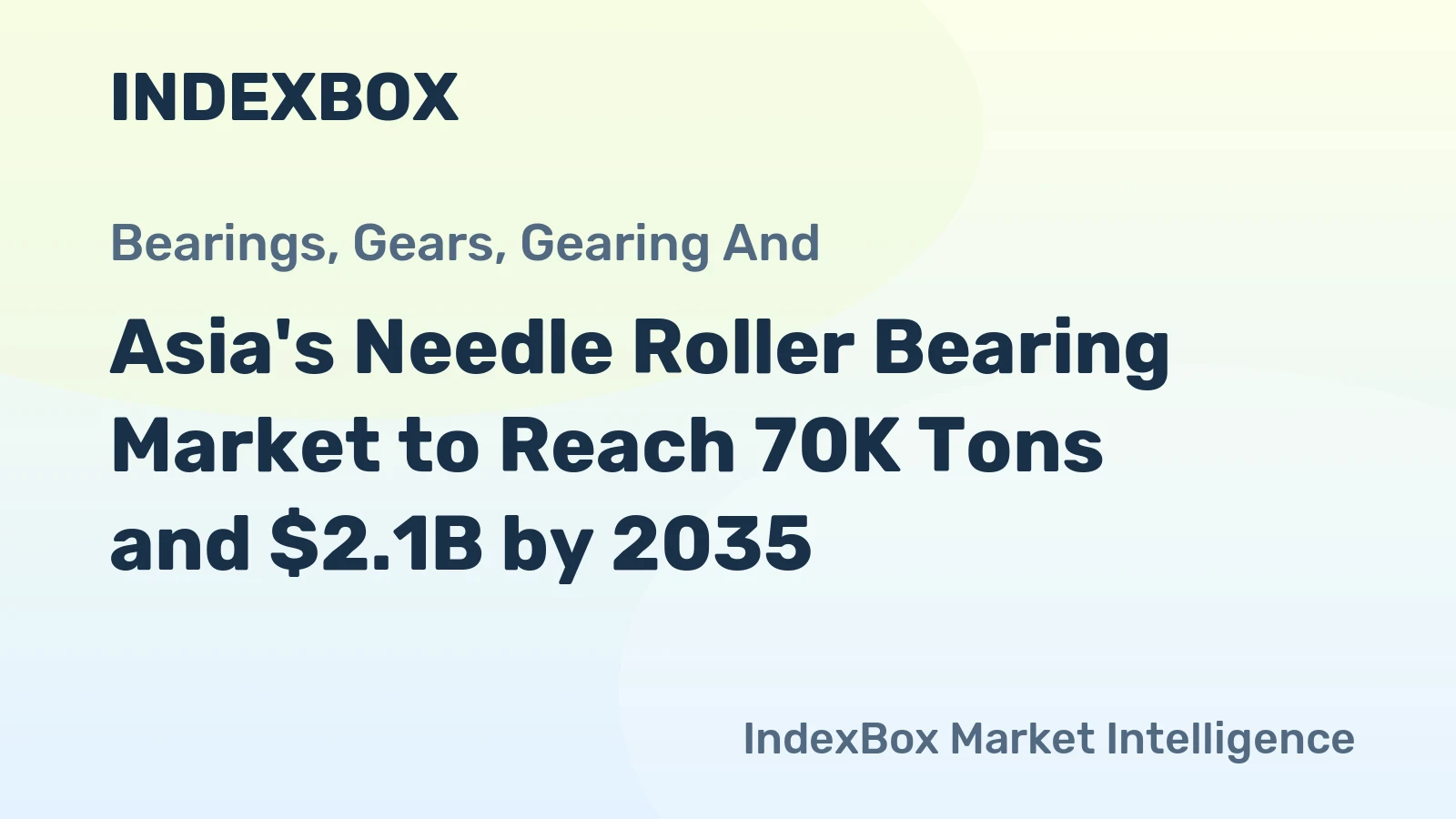 Asia's Needle Roller Bearing Market to Reach 70K Tons and $2.1B by 2035