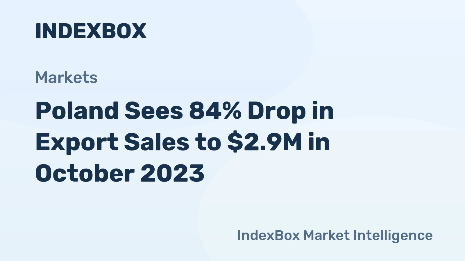 Poland Sees 84% Drop in Export Sales to $2.9M in October 2023