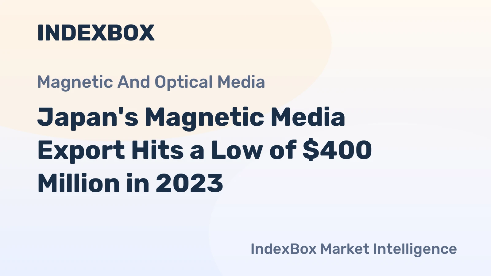Japan's Magnetic Media Export Hits a Low of $400 Million in 2023