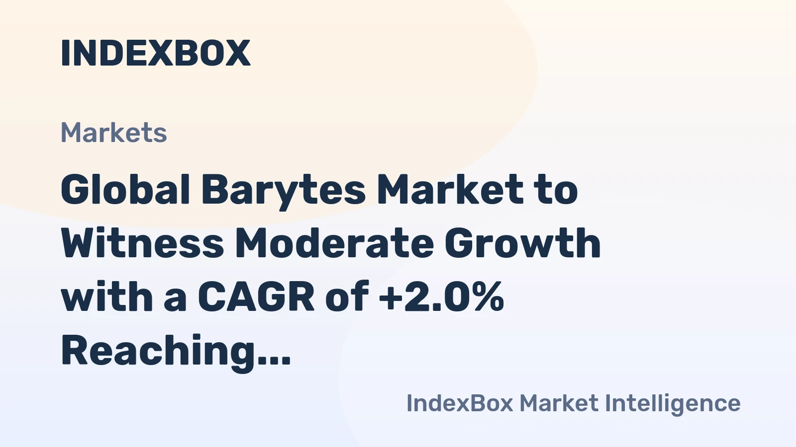 Global Barytes Market to Witness Moderate Growth with a CAGR of +2.0% Reaching $4.2B by 2035
