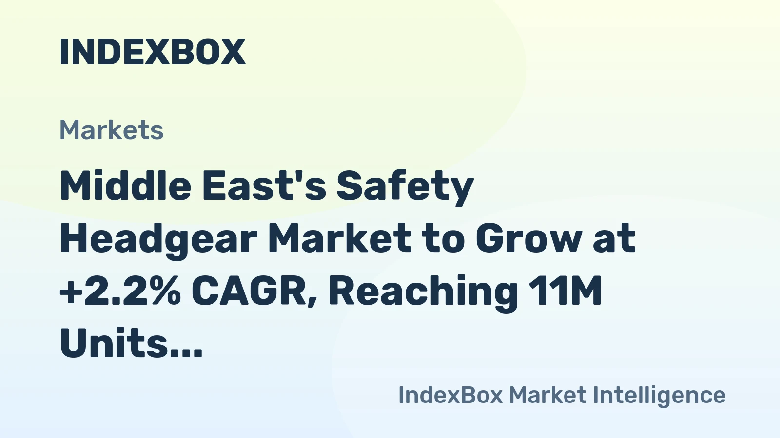 Middle East's Safety Headgear Market to Grow at +2.2% CAGR, Reaching 11M Units by 2035