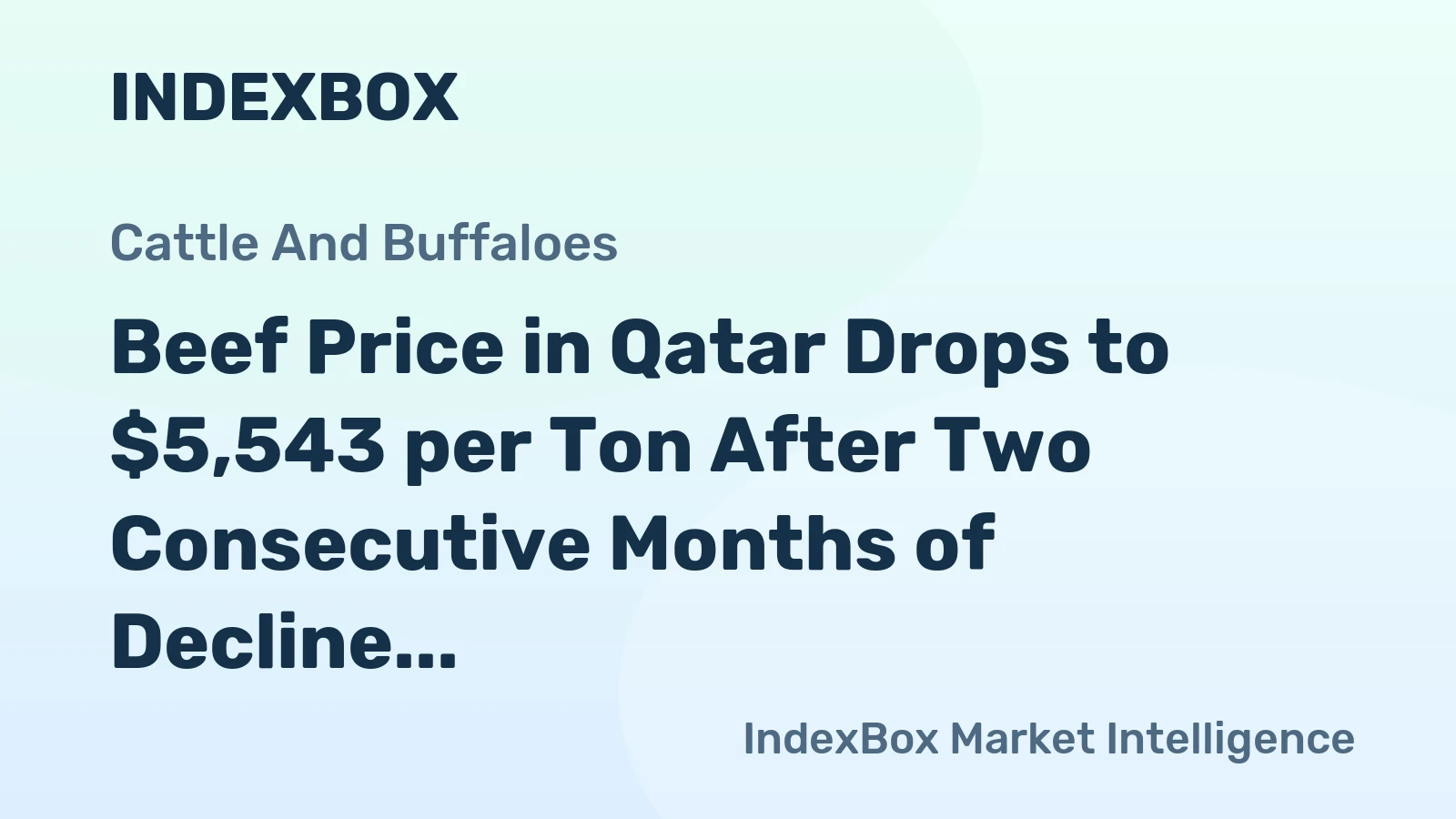 Beef Price in Qatar Drops to $5,543 per Ton After Two Consecutive Months of Decline