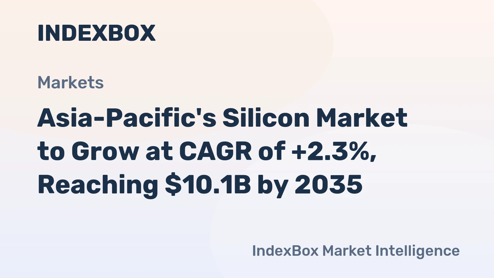 Asia-Pacific's Silicon Market to Grow at CAGR of +2.3%, Reaching $10.1B by 2035
