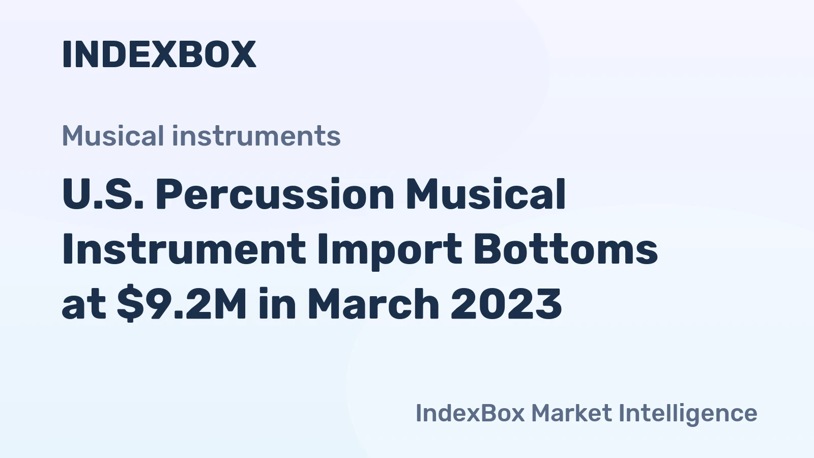 U.S. Percussion Musical Instrument Import Bottoms at $9.2M in March 2023