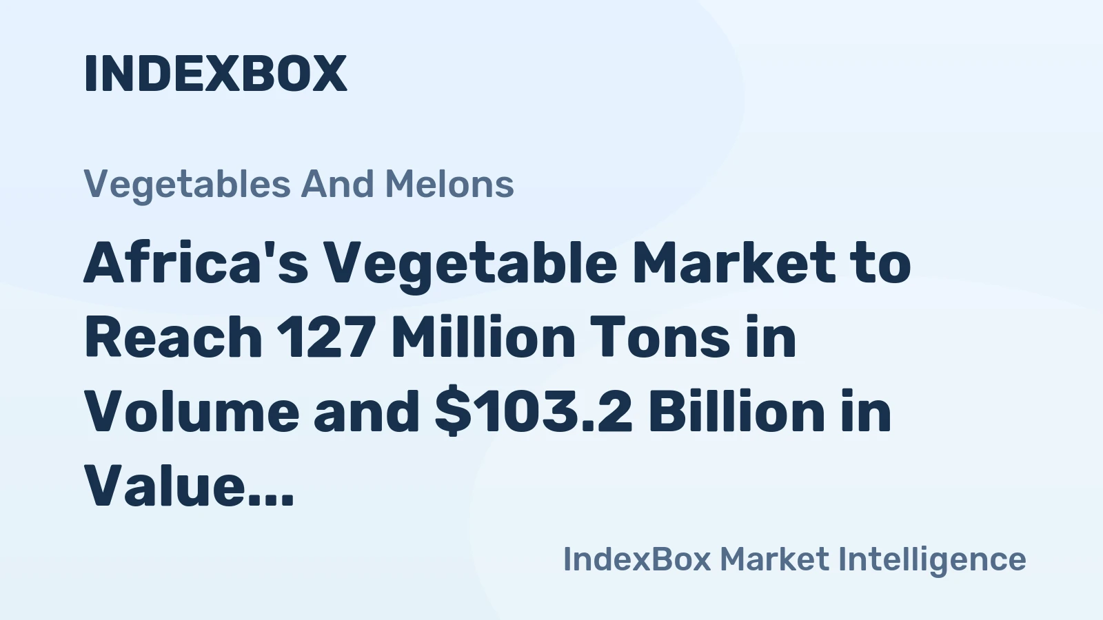 Africa's Vegetable Market to Reach 127 Million Tons in Volume and $103.2 Billion in Value by 2035