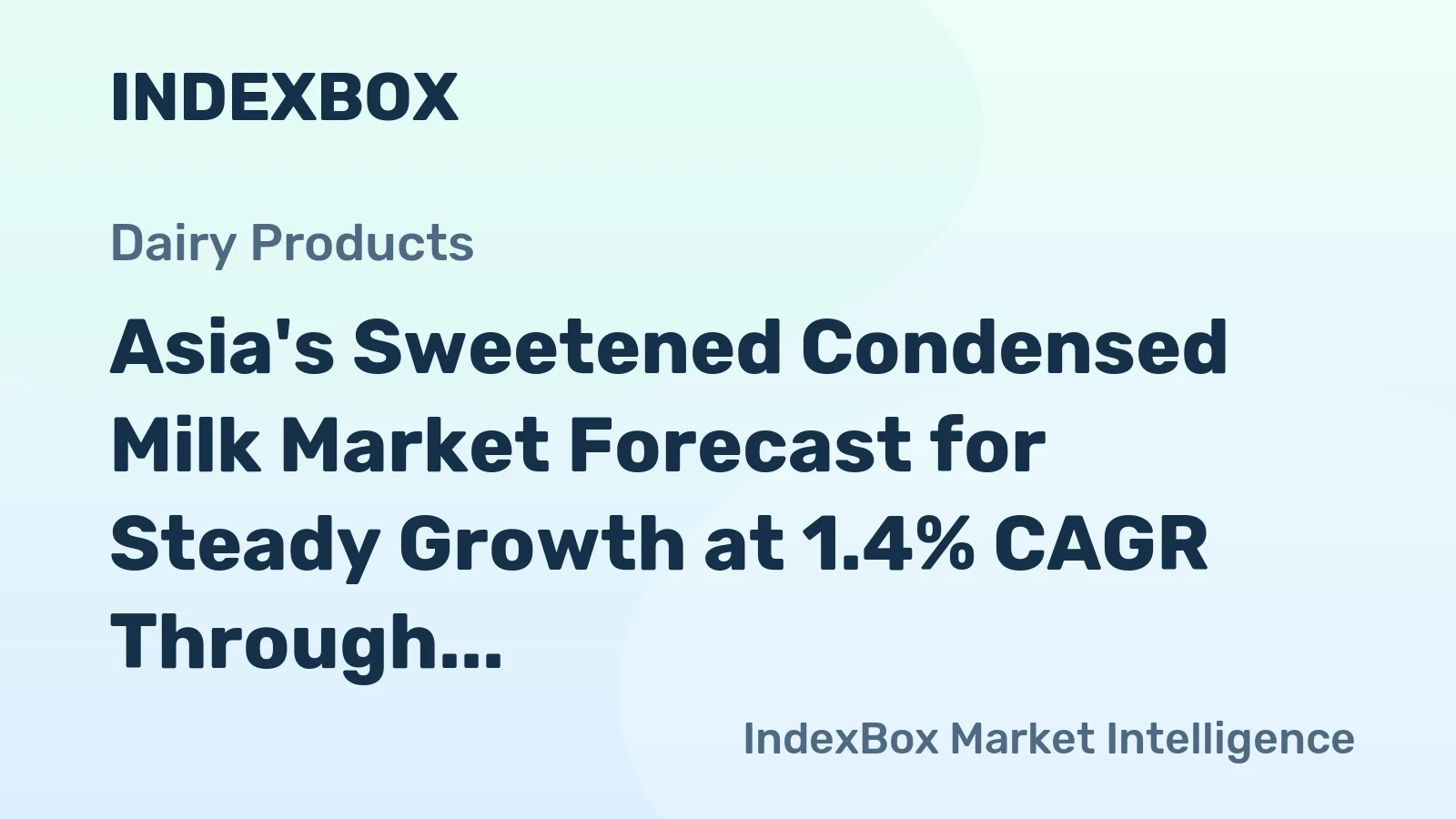 Asia's Sweetened Condensed Milk Market Forecast for Steady Growth at 1.4% CAGR Through 2035