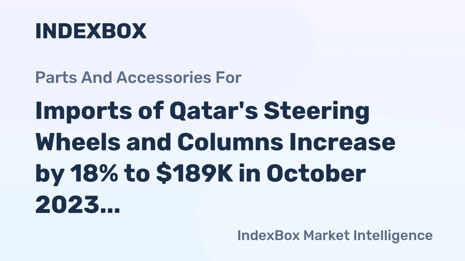 Imports of Qatar's Steering Wheels and Columns Increase by 18% to $189K in October 2023