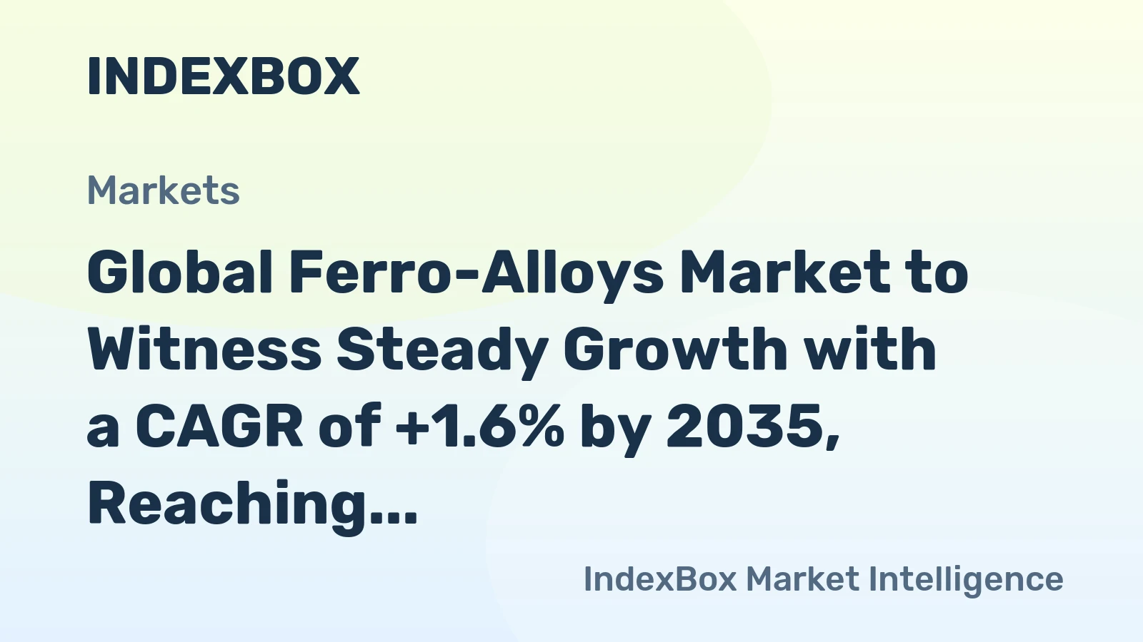 Global Ferro-Alloys Market to Witness Steady Growth with a CAGR of +1.6% by 2035, Reaching $205.9B in Value