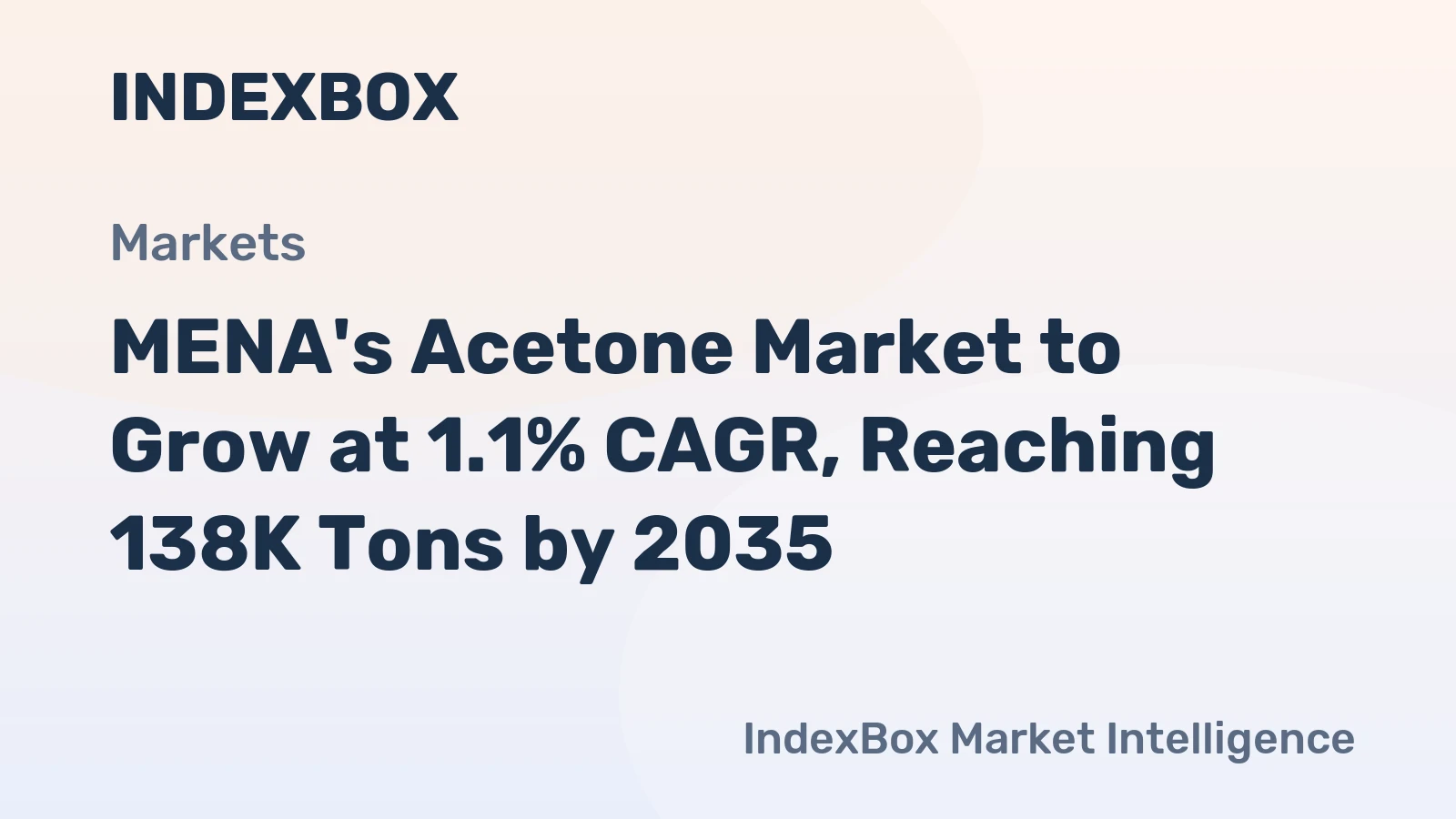 MENA's Acetone Market to Grow at 1.1% CAGR, Reaching 138K Tons by 2035