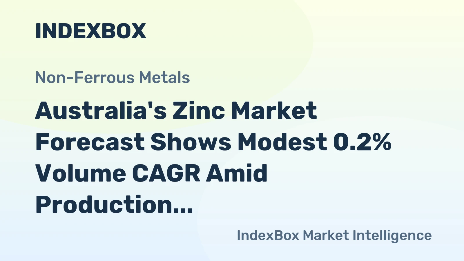 Australia's Zinc Market Forecast Shows Modest 0.2% Volume CAGR Amid Production Decline