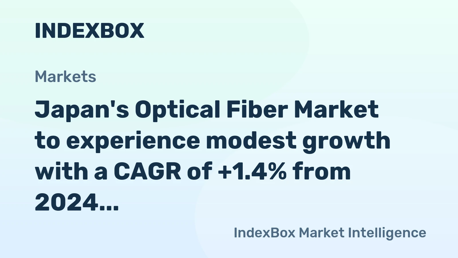 Japan's Optical Fiber Market to experience modest growth with a CAGR of +1.4% from 2024 to 2035