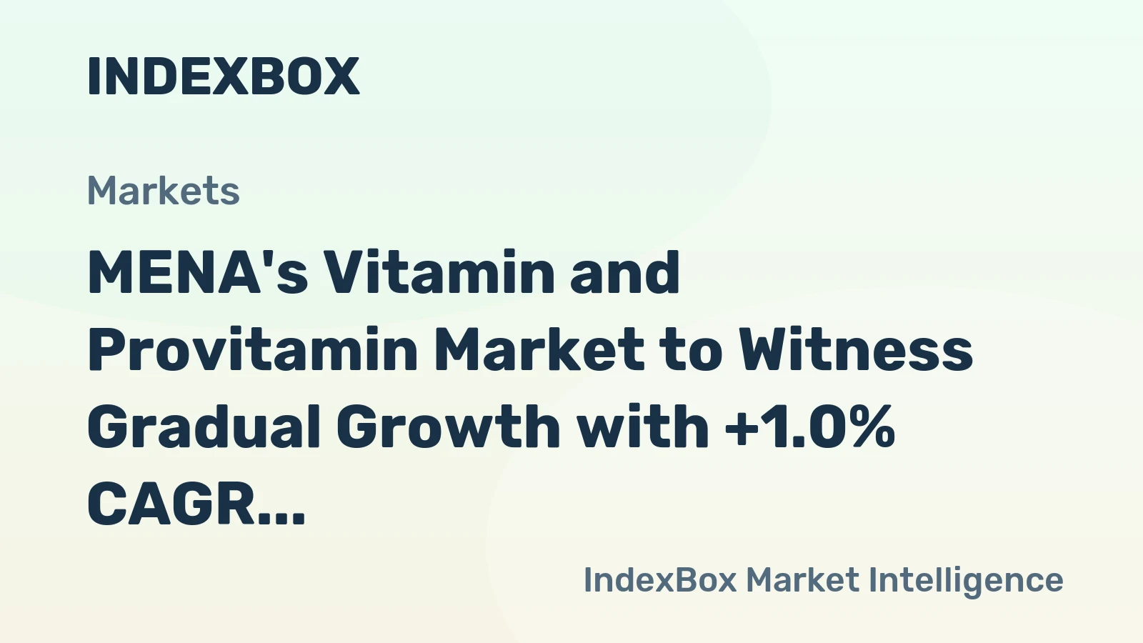 MENA's Vitamin and Provitamin Market to Witness Gradual Growth with +1.0% CAGR over the Next Decade