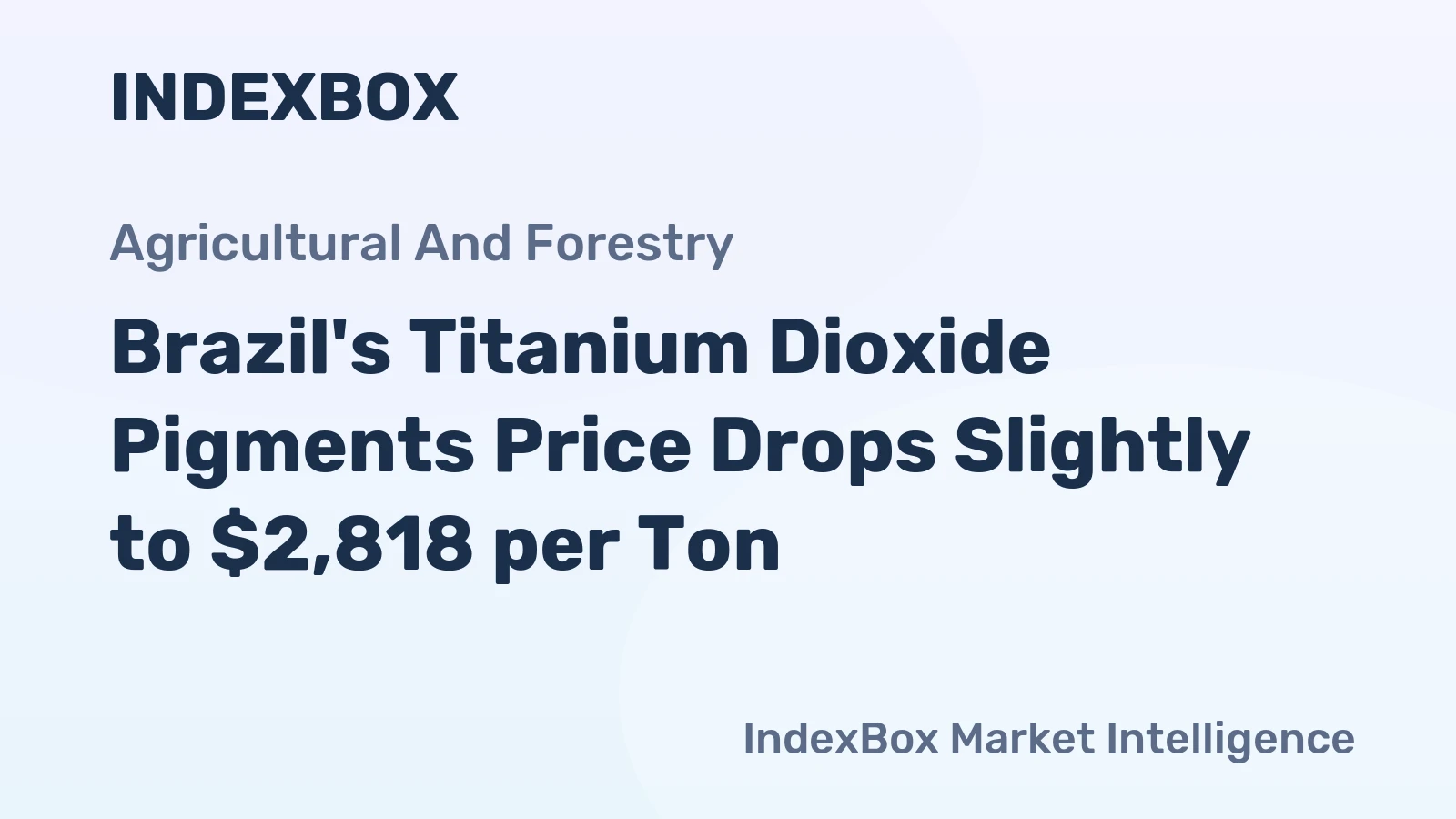 Brazil's Titanium Dioxide Pigments Price Drops Slightly to $2,818 per Ton
