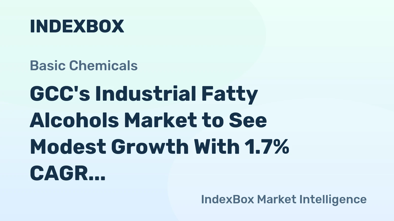 GCC's Industrial Fatty Alcohols Market to See Modest Growth With 1.7% CAGR in Value Through 2035