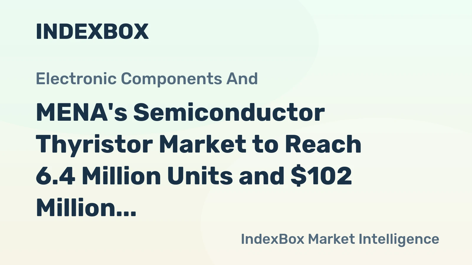 MENA's Semiconductor Thyristor Market to Reach 6.4 Million Units and $102 Million by 2035