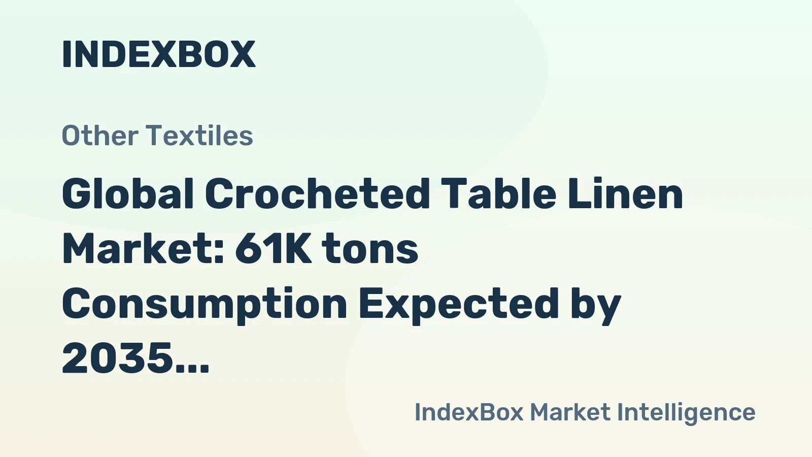 Global Crocheted Table Linen Market: 61K tons Consumption Expected by 2035