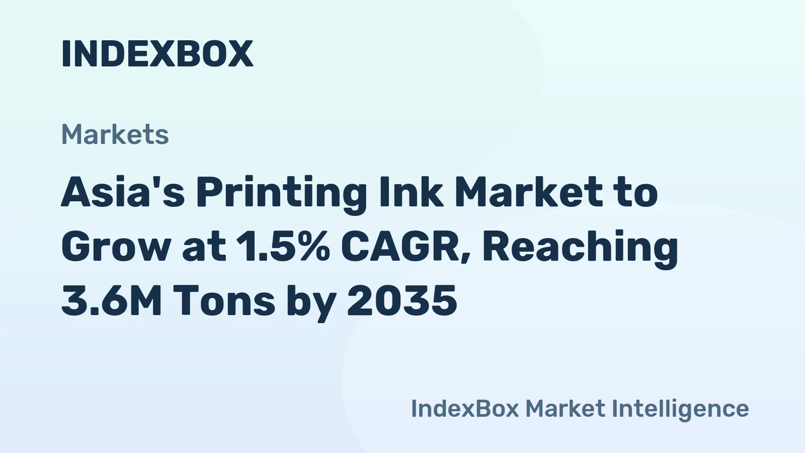 Asia's Printing Ink Market to Grow at 1.5% CAGR, Reaching 3.6M Tons by 2035