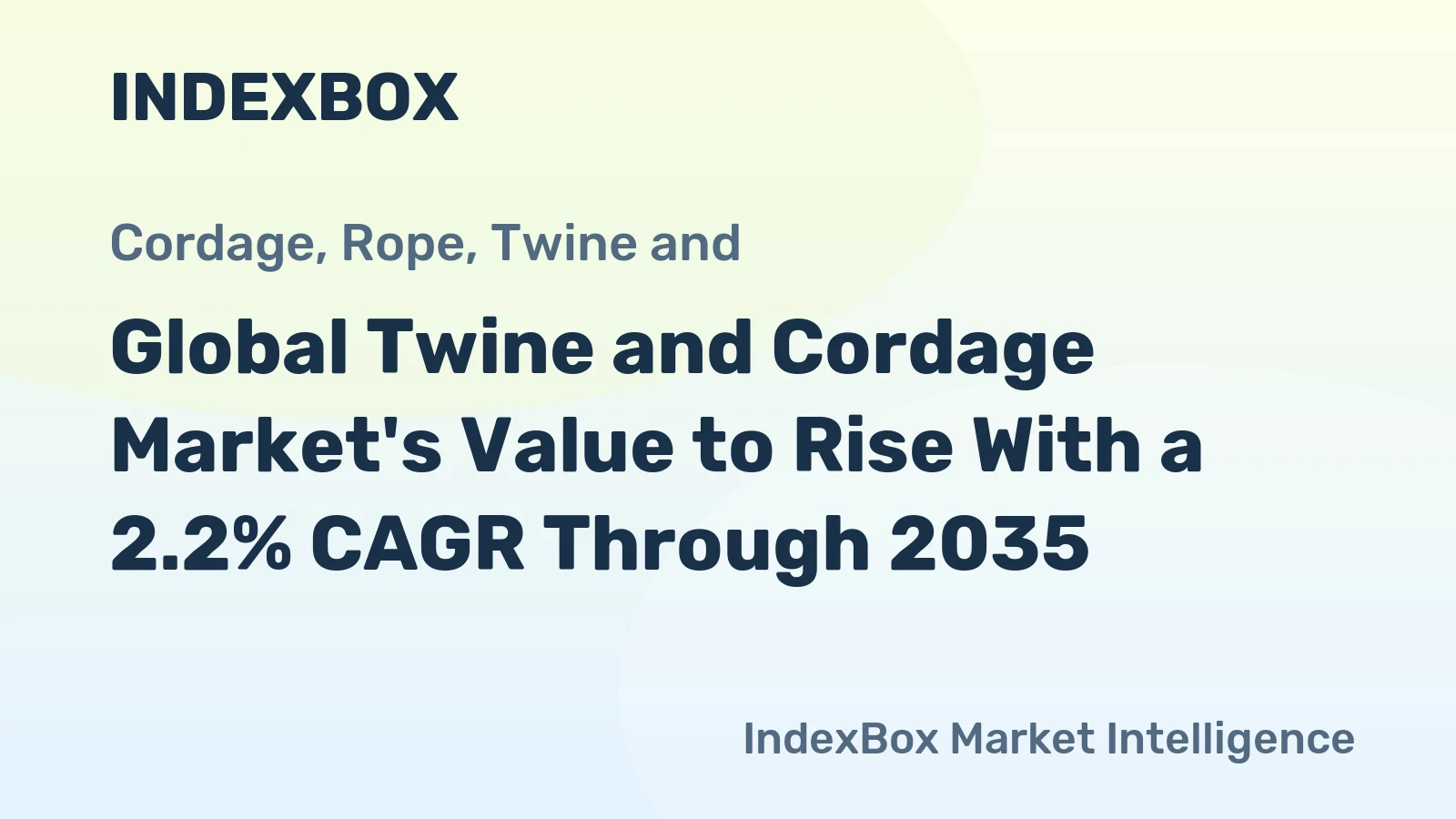 Global Twine and Cordage Market's Value to Rise With a 2.2% CAGR Through 2035