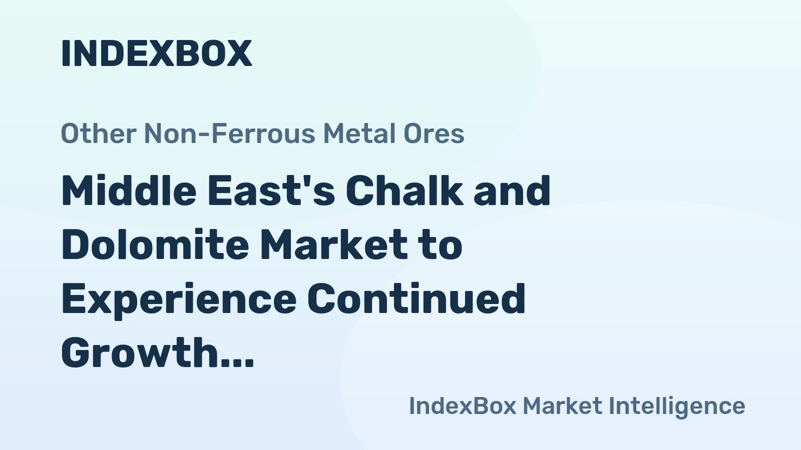 Middle East's Chalk and Dolomite Market to Experience Continued Growth with +1.6% CAGR through 2035
