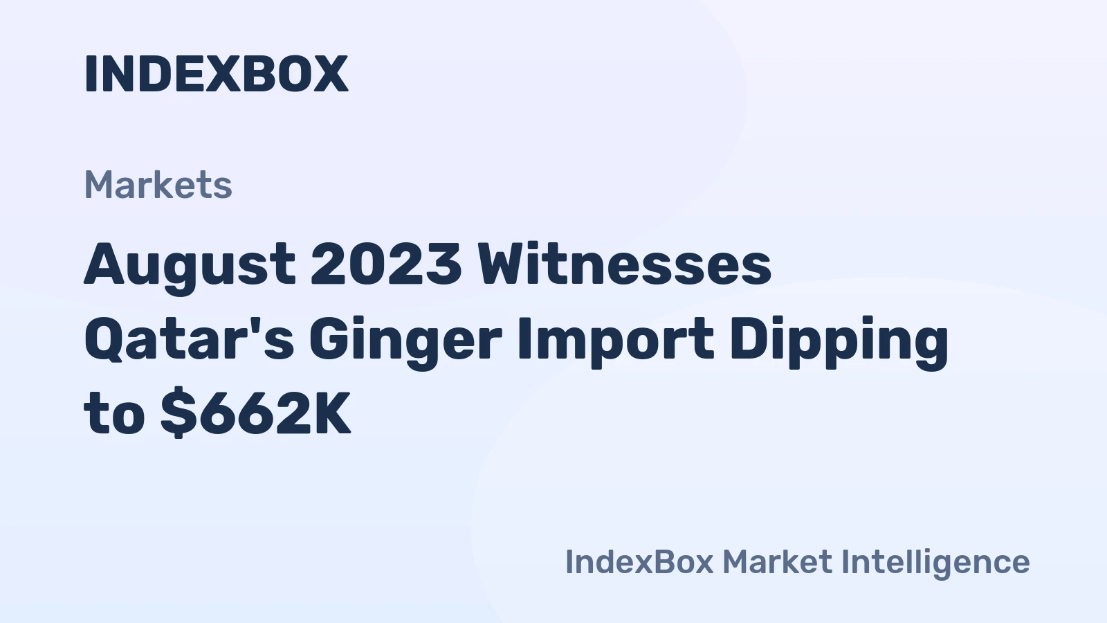 August 2023 Witnesses Qatar's Ginger Import Dipping to $662K