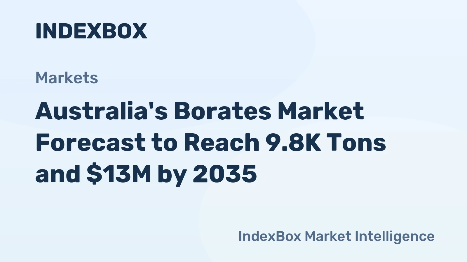 Australia's Borates Market Forecast to Reach 9.8K Tons and $13M by 2035
