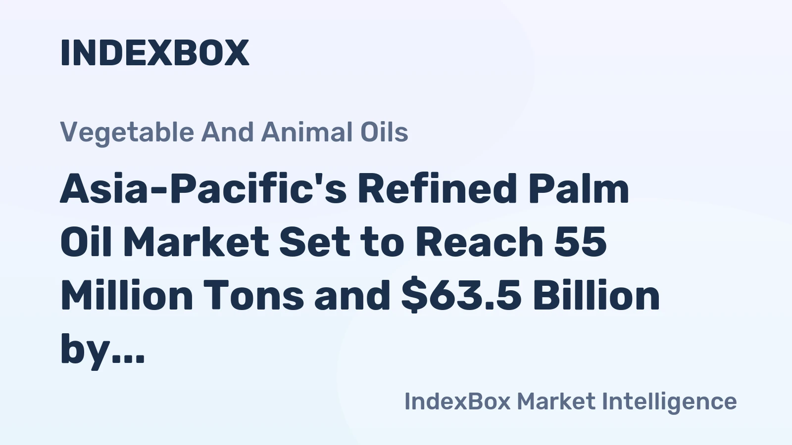 Asia-Pacific's Refined Palm Oil Market Set to Reach 55 Million Tons and $63.5 Billion by 2035