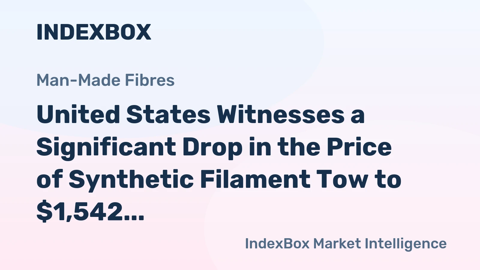 United States Witnesses a Significant Drop in the Price of Synthetic Filament Tow to $1,542 per Ton