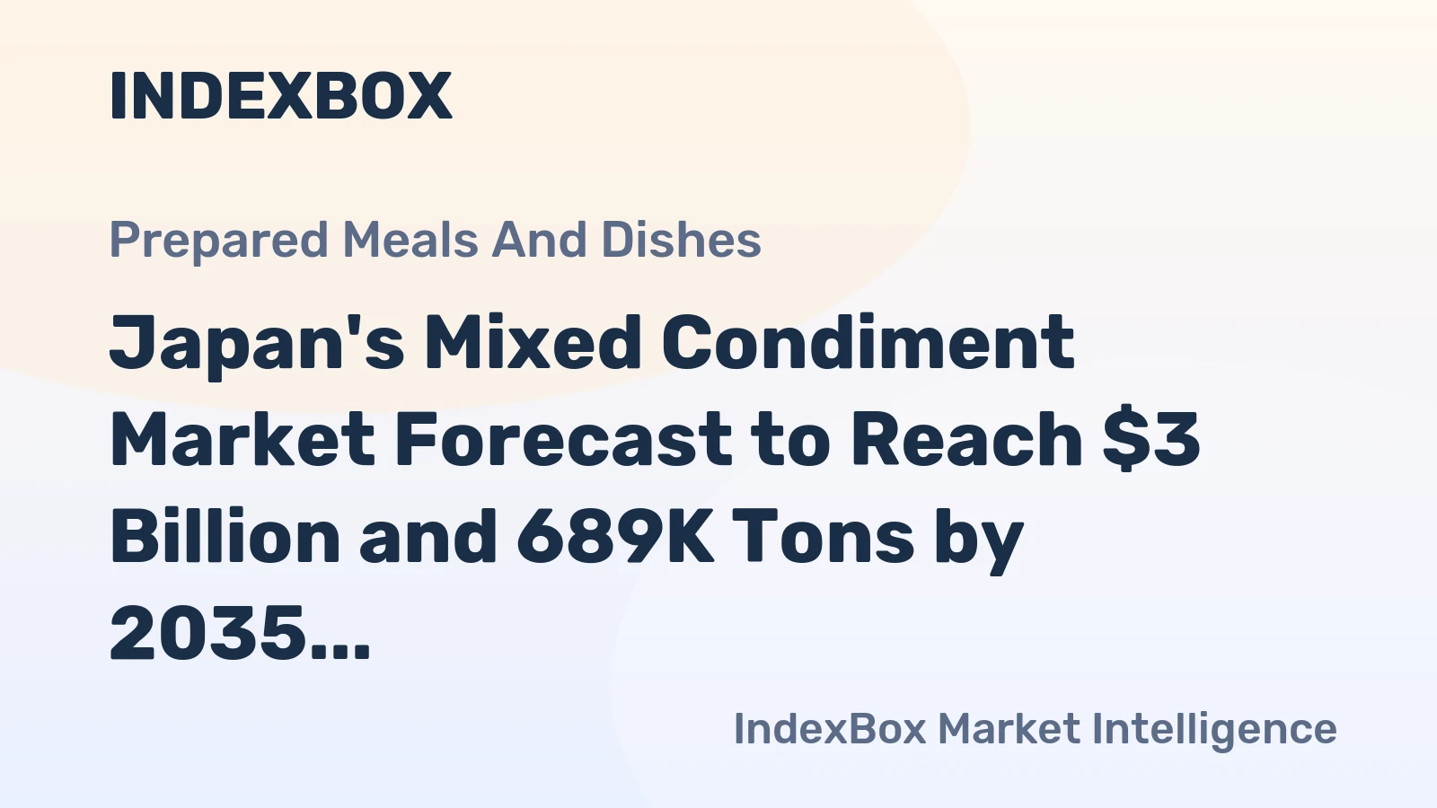 Japan's Mixed Condiment Market Forecast to Reach $3 Billion and 689K Tons by 2035