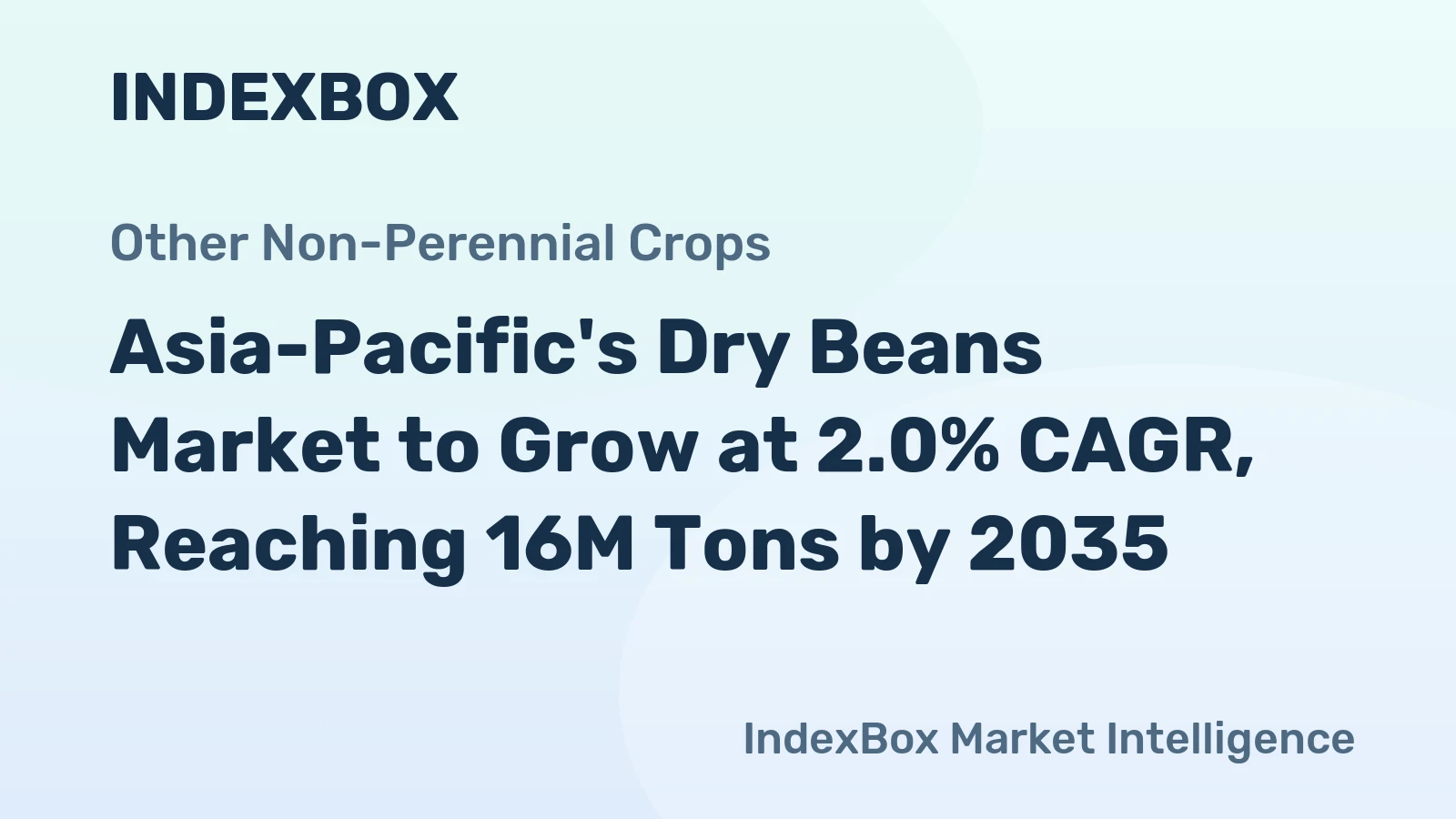Asia-Pacific's Dry Beans Market to Grow at 2.0% CAGR, Reaching 16M Tons by 2035