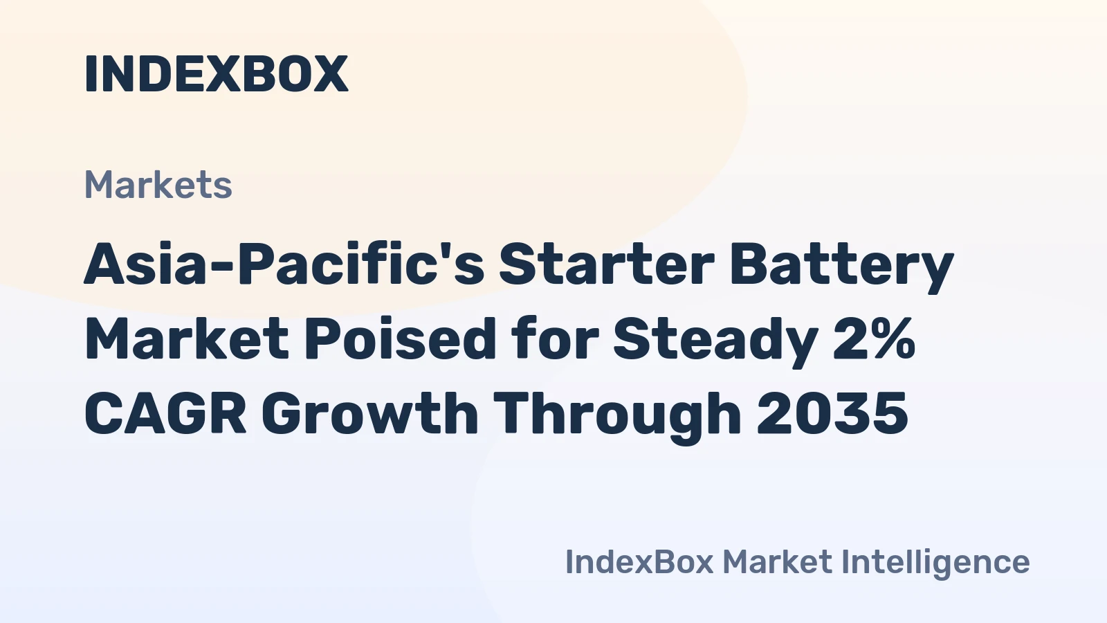 Asia-Pacific's Starter Battery Market Poised for Steady 2% CAGR Growth Through 2035