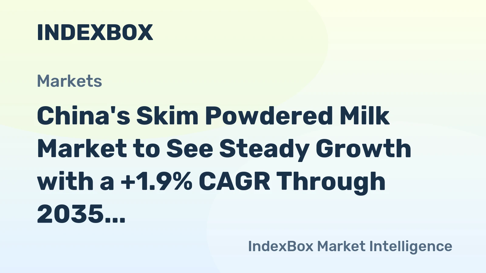 China's Skim Powdered Milk Market to See Steady Growth with a +1.9% CAGR Through 2035