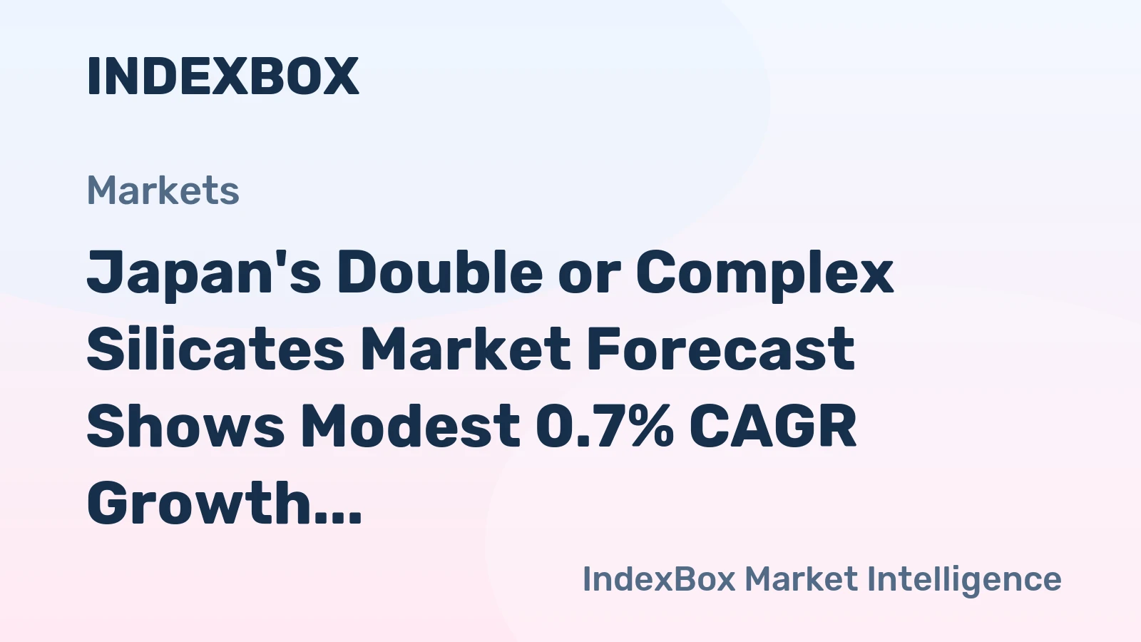 Japan's Double or Complex Silicates Market Forecast Shows Modest 0.7% CAGR Growth Through 2035