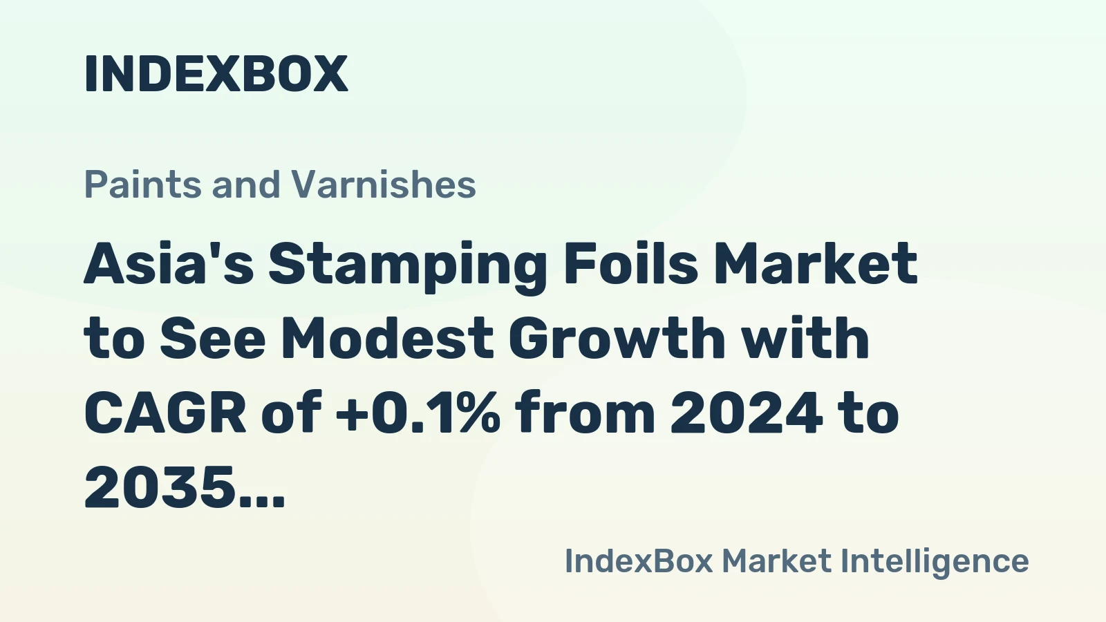 Asia's Stamping Foils Market to See Modest Growth with CAGR of +0.1% from 2024 to 2035