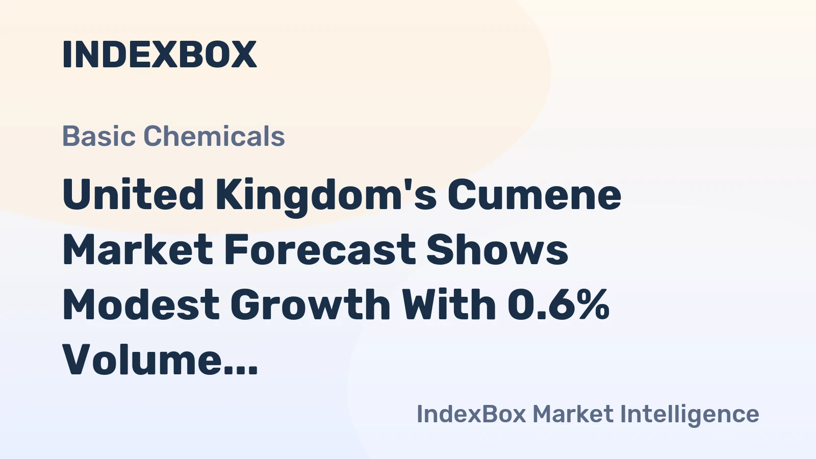 United Kingdom's Cumene Market Forecast Shows Modest Growth With 0.6% Volume CAGR