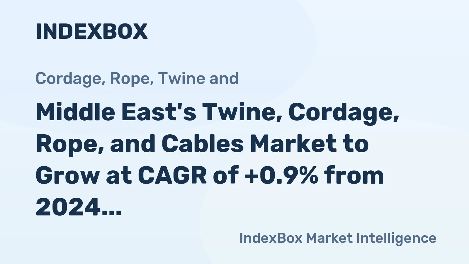 Middle East's Twine, Cordage, Rope, and Cables Market to Grow at CAGR of +0.9% from 2024 to 2035