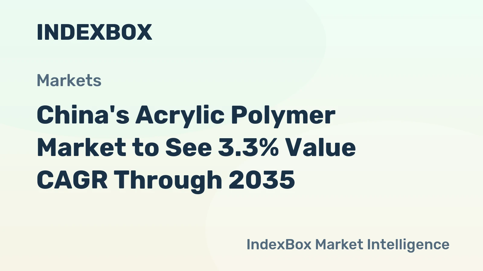China's Acrylic Polymer Market to See 3.3% Value CAGR Through 2035