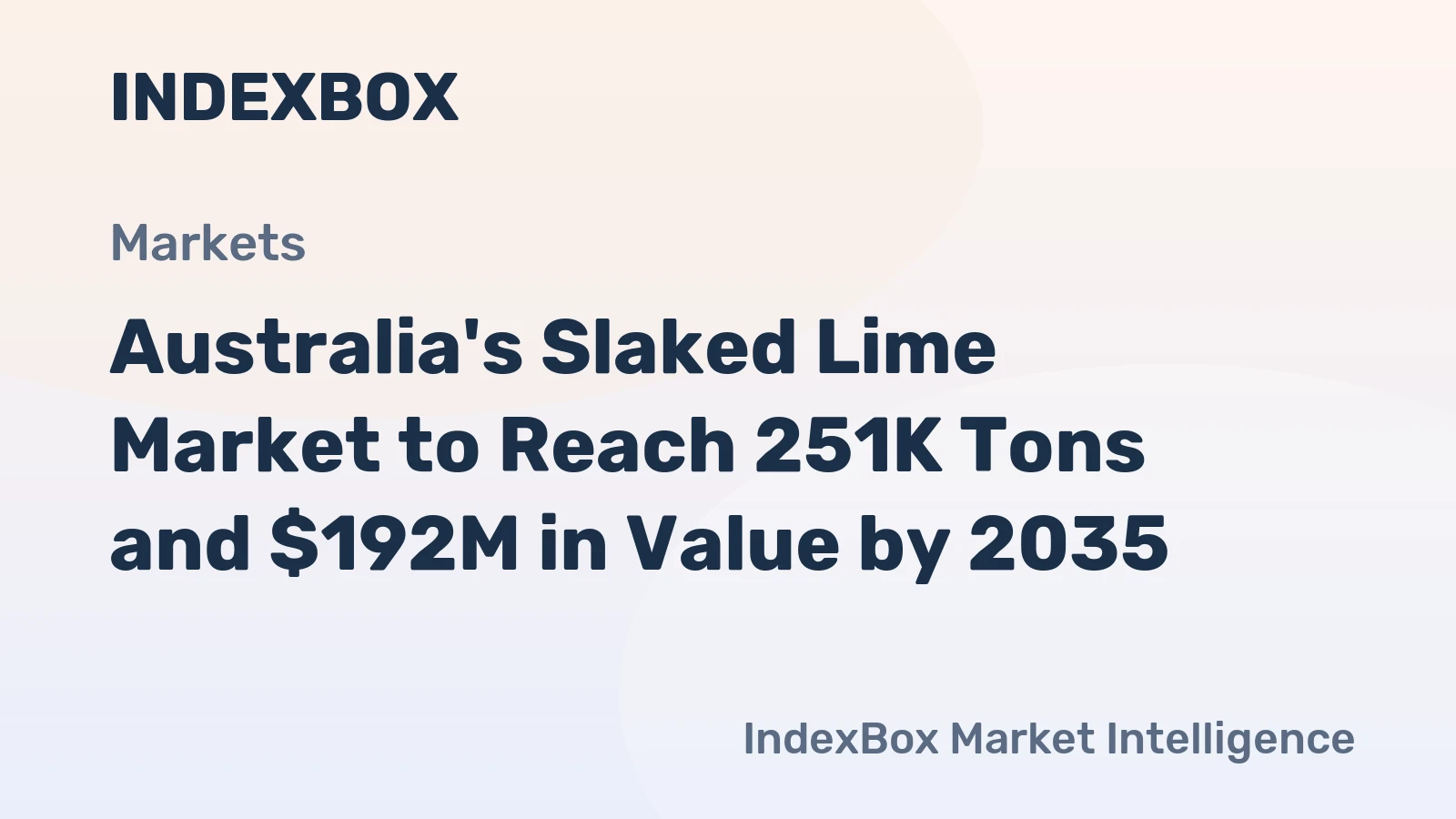 Australia's Slaked Lime Market to Reach 251K Tons and $192M in Value by 2035