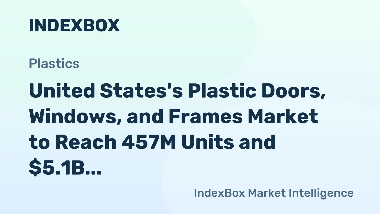 United States's Plastic Doors, Windows, and Frames Market to Reach 457M Units and $5.1B Value by 2035
