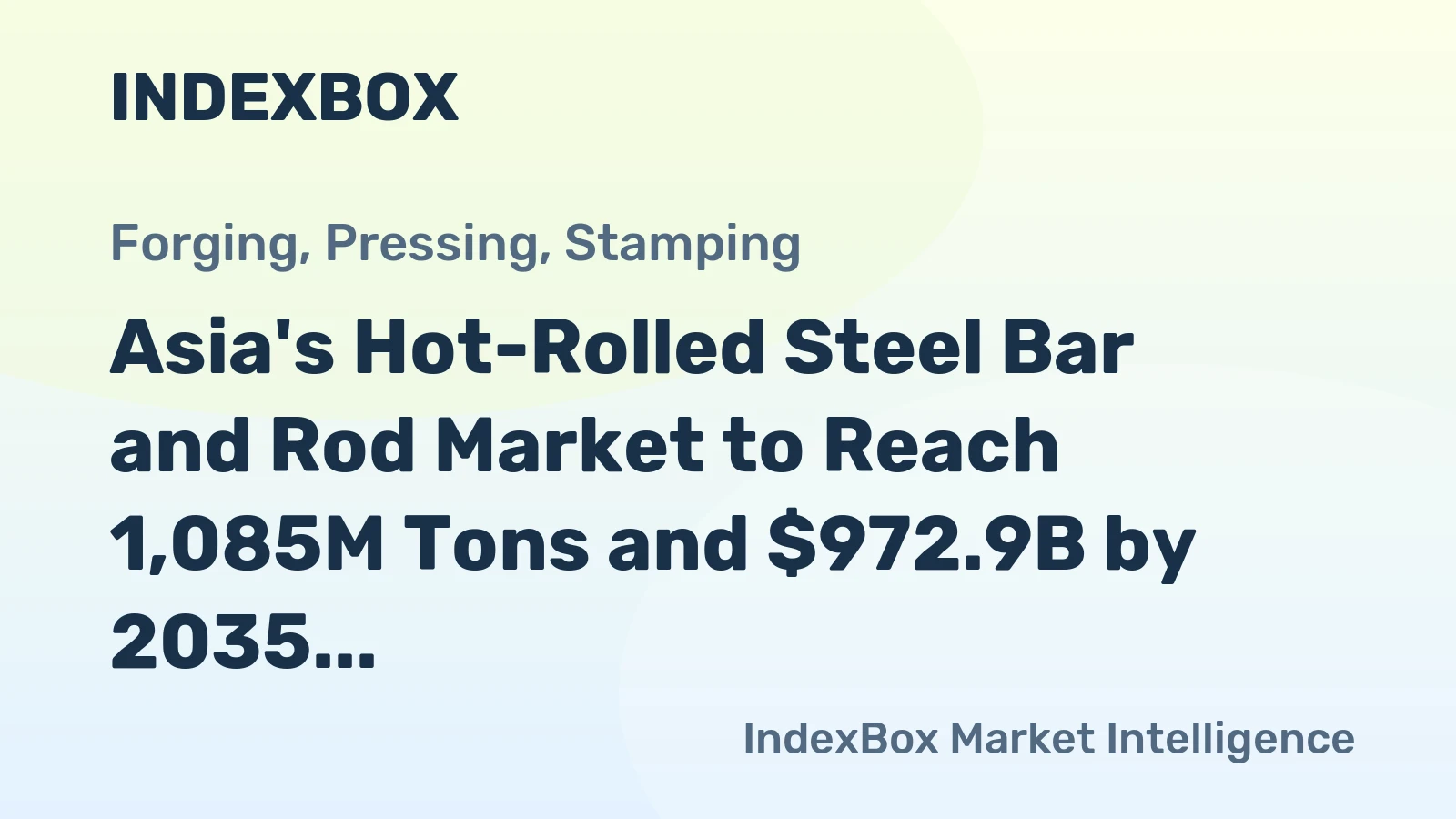 Asia's Hot-Rolled Steel Bar and Rod Market to Reach 1,085M Tons and $972.9B by 2035