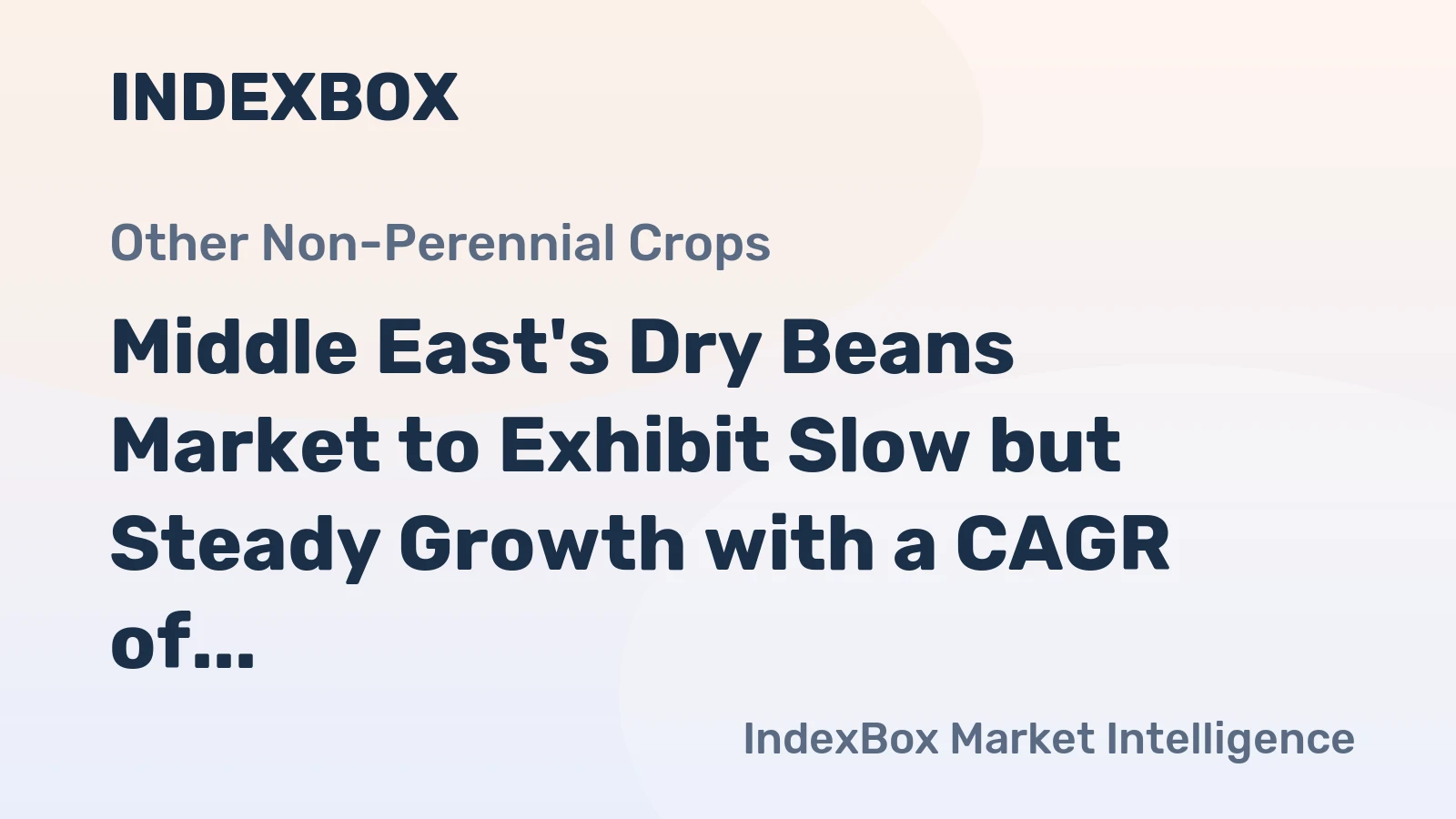 Middle East's Dry Beans Market to Exhibit Slow but Steady Growth with a CAGR of +0.9% from 2024-2035
