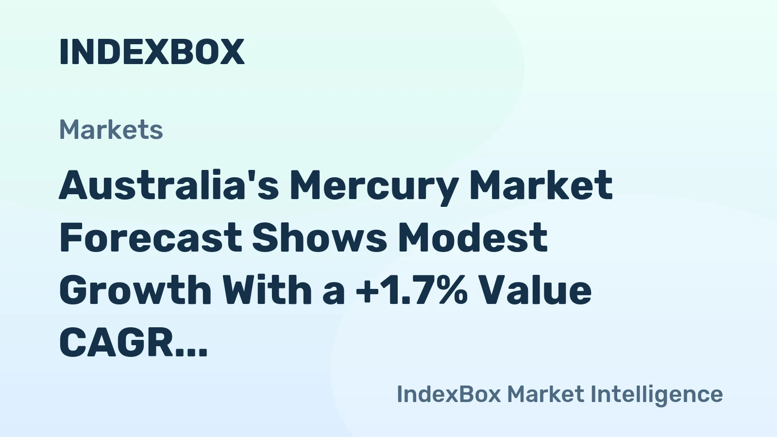 Australia's Mercury Market Forecast Shows Modest Growth With a +1.7% Value CAGR Through 2035