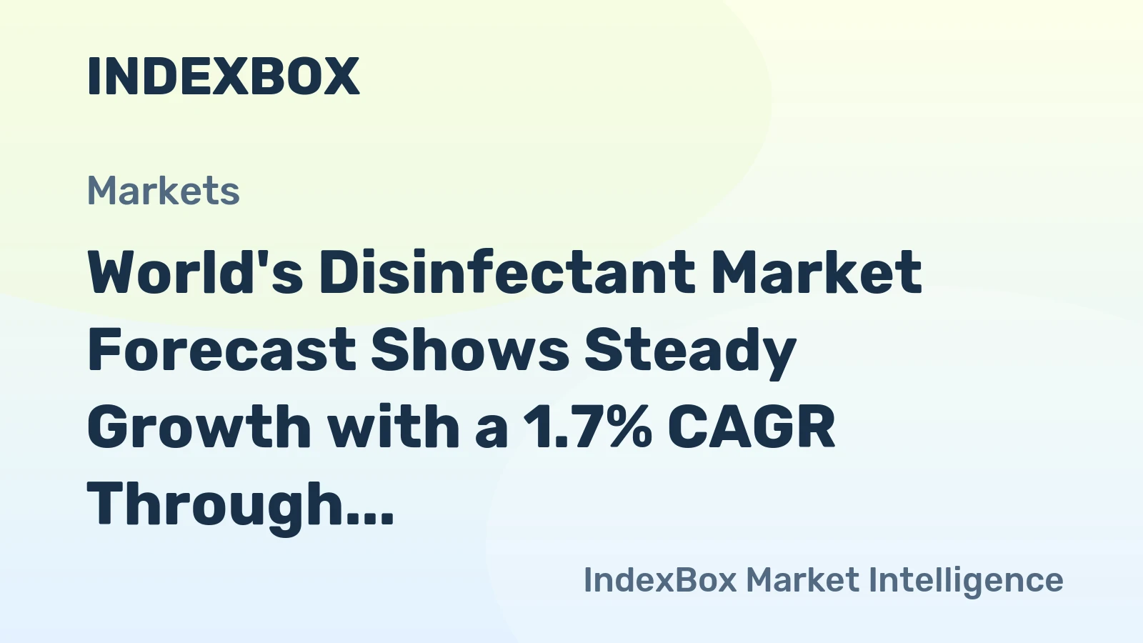 World's Disinfectant Market Forecast Shows Steady Growth with a 1.7% CAGR Through 2035