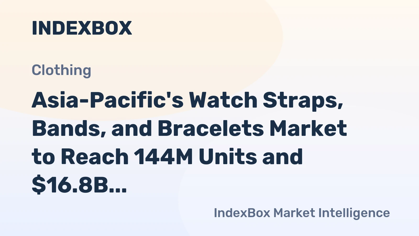 Asia-Pacific's Watch Straps, Bands, and Bracelets Market to Reach 144M Units and $16.8B by 2035