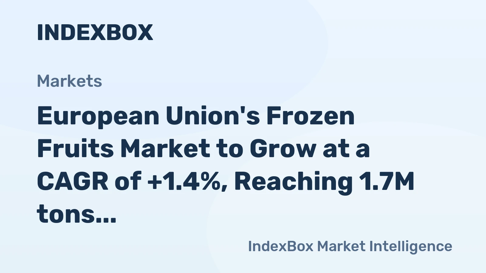 European Union's Frozen Fruits Market to Grow at a CAGR of +1.4%, Reaching 1.7M tons by 2035