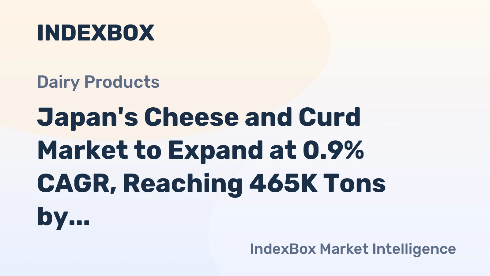 Japan's Cheese and Curd Market to Expand at 0.9% CAGR, Reaching 465K Tons by 2035