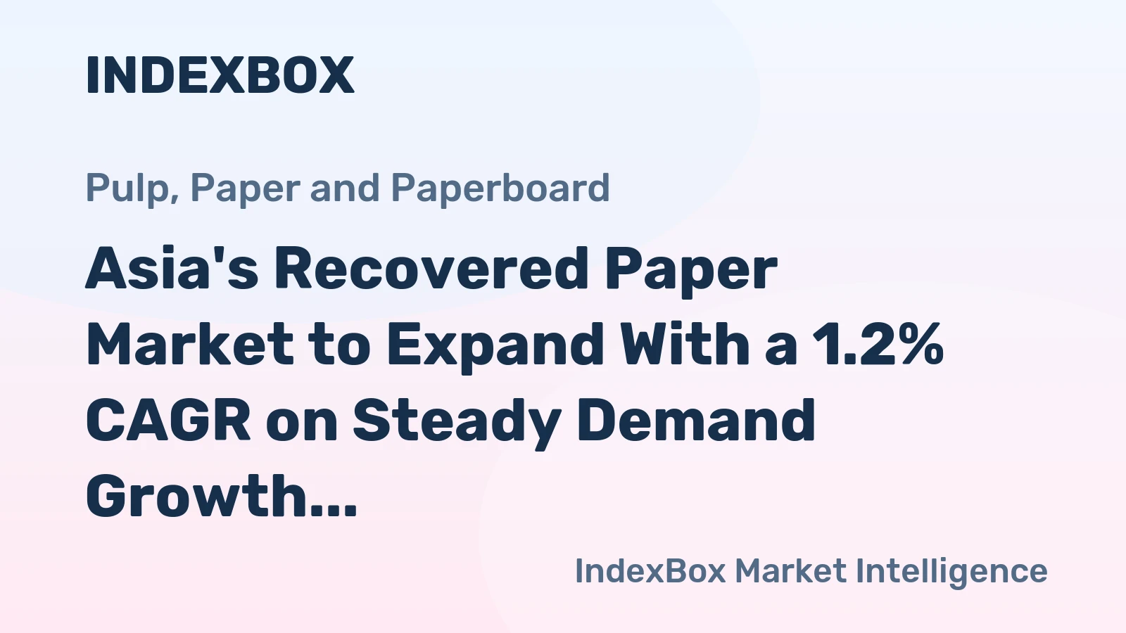 Asia's Recovered Paper Market to Expand With a 1.2% CAGR on Steady Demand Growth
